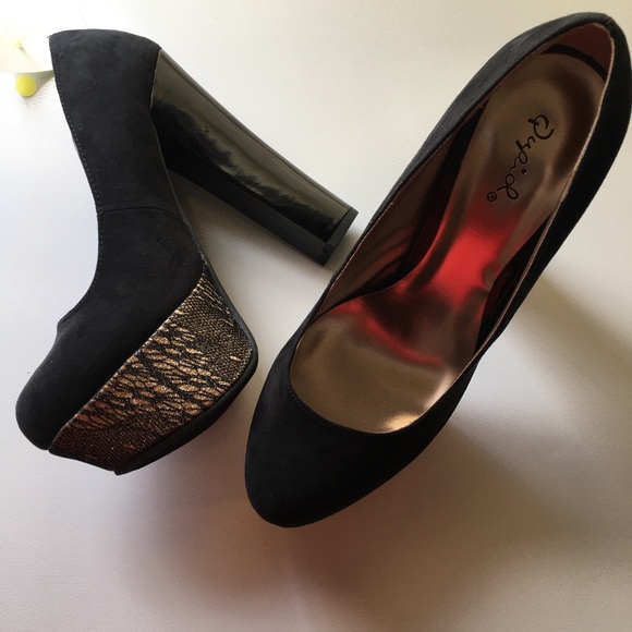 Qupid | Shoes | Black Suede Lace Qupid Heels | Poshmark